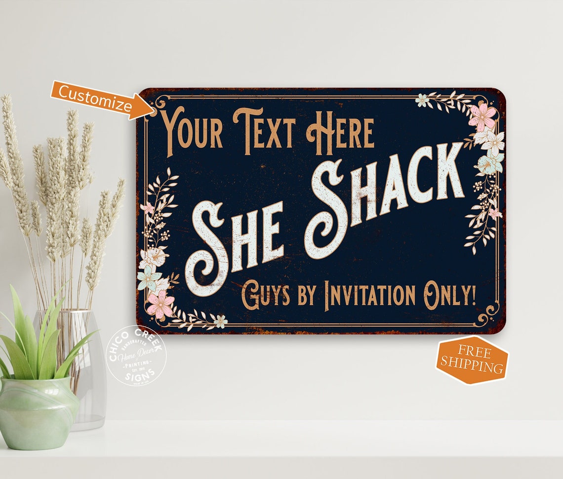 Personalized She Shack Sign Your Name Custom She Shed - Etsy