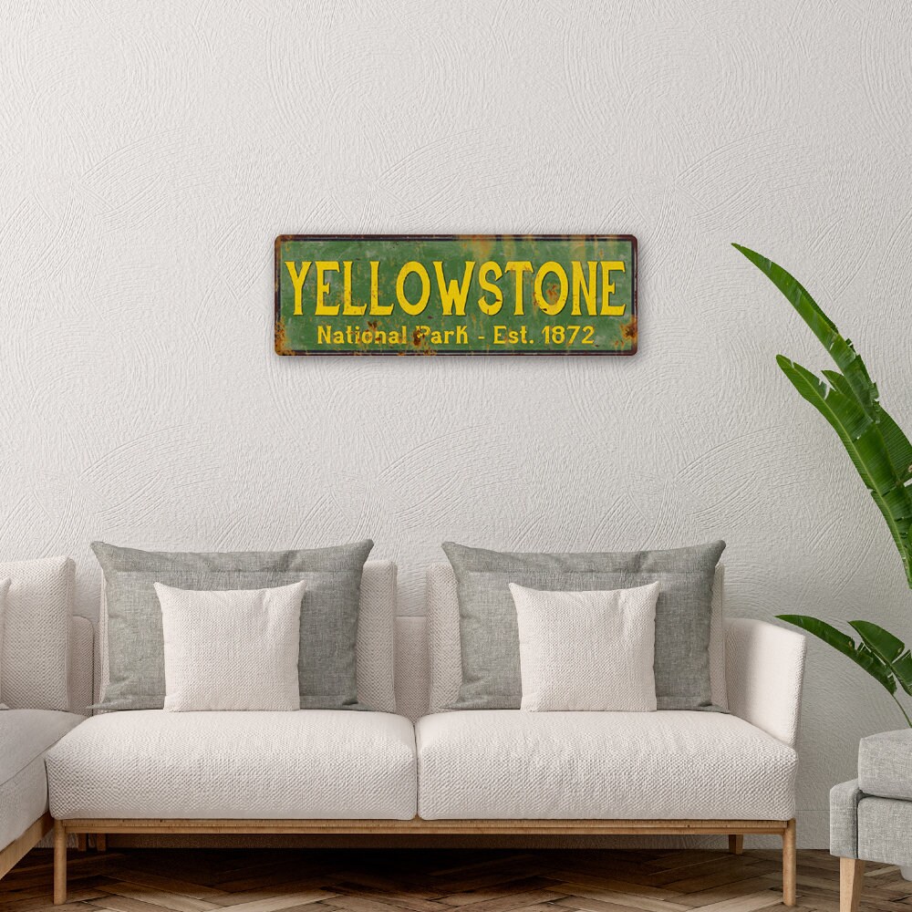 Yellowstone Sign Yellowstone National Park Rustic Sign Cabin - Etsy