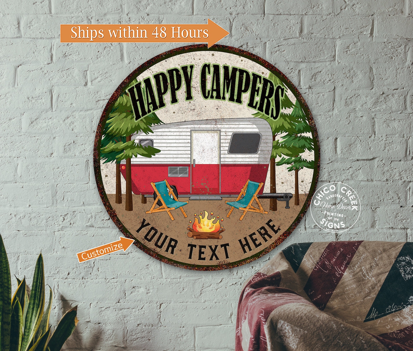 Personalized Happy Campers Sign, Custom Camping Signs, Camping Gifts ...