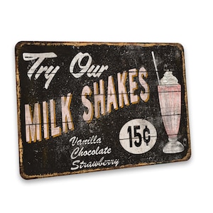 Try Our Milkshakes Sign Roadside Burger Stand Cafe Restaurant Decor ...