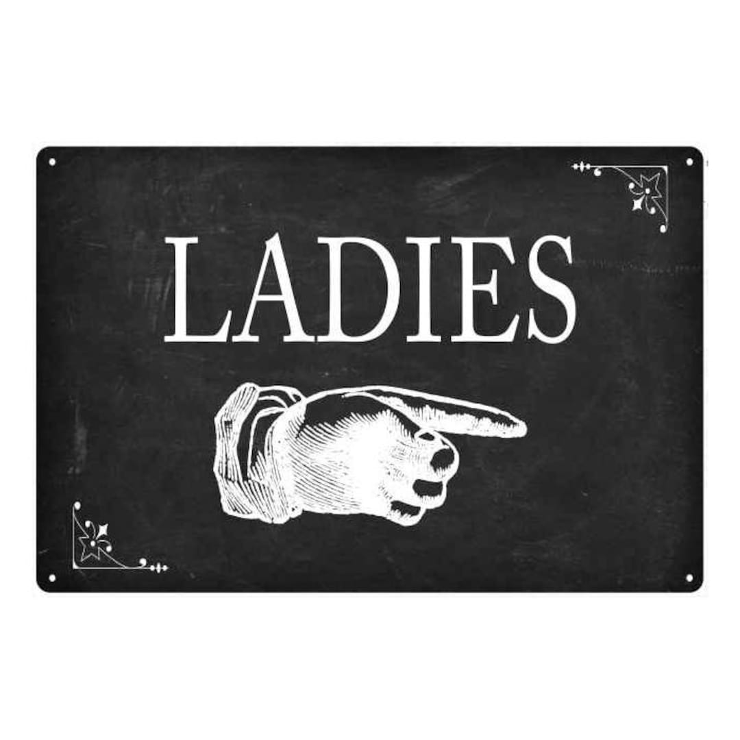 Ladies Bathroom Sign, Right Arrow Restroom, Funny Bathroom Gift ...