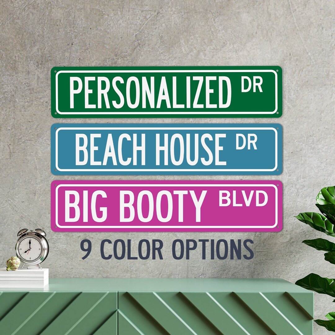 Custom Street Sign, Custom Text Sign, Clean Personalized Sign, Kids ...