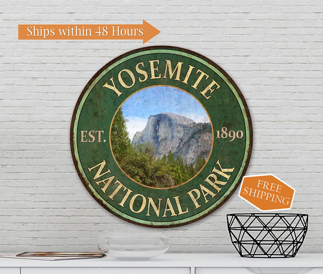 Yosemite National Park Sign, Yosemite Decor, Rustic California, Man ...