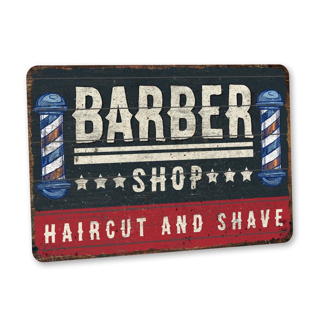 Barber Shop Sign, Haircut, Beard, Barbershop Decor, Gift for Him, Gift ...