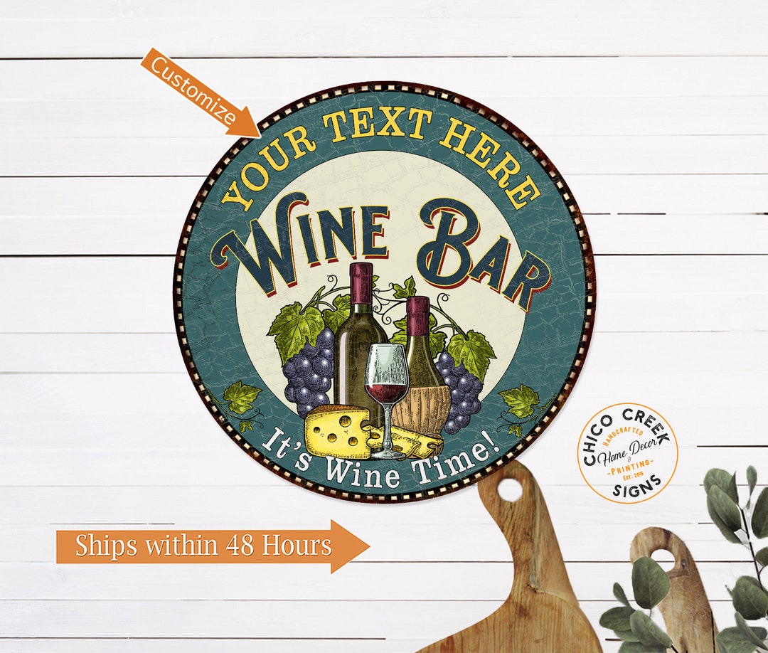 Personalized Wine Bar Sign, Wine Sign, Gifts for Mom, Gifts for Her ...