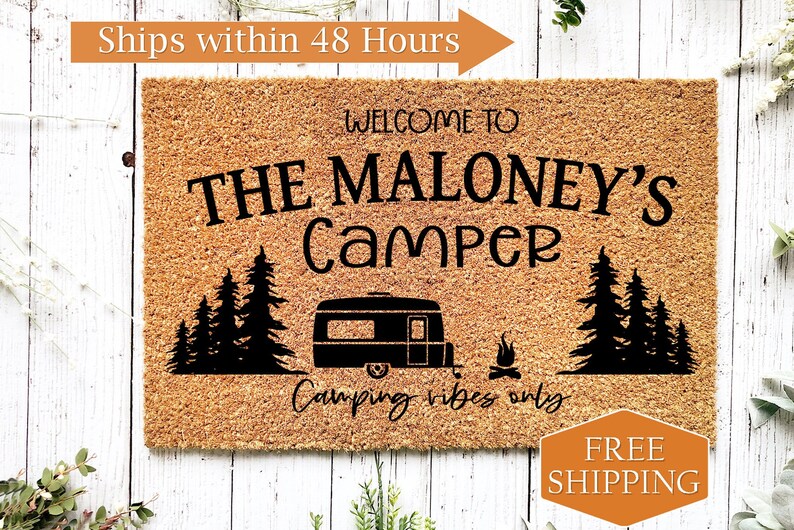 Custom Camper Door Mat Rv Welcome Mat Personalized Custom Etsy