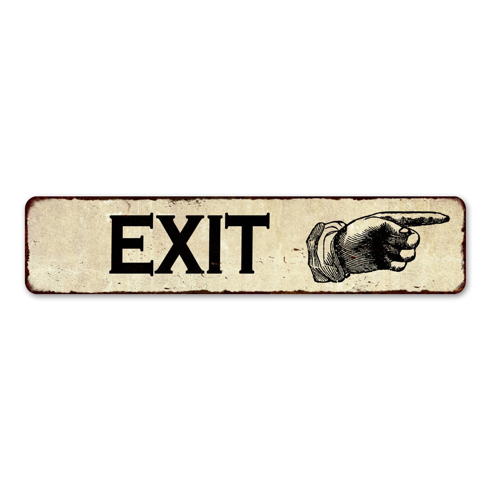 EXIT Right Hand Pointer Sign Vintage Look Restaurant Diner - Etsy