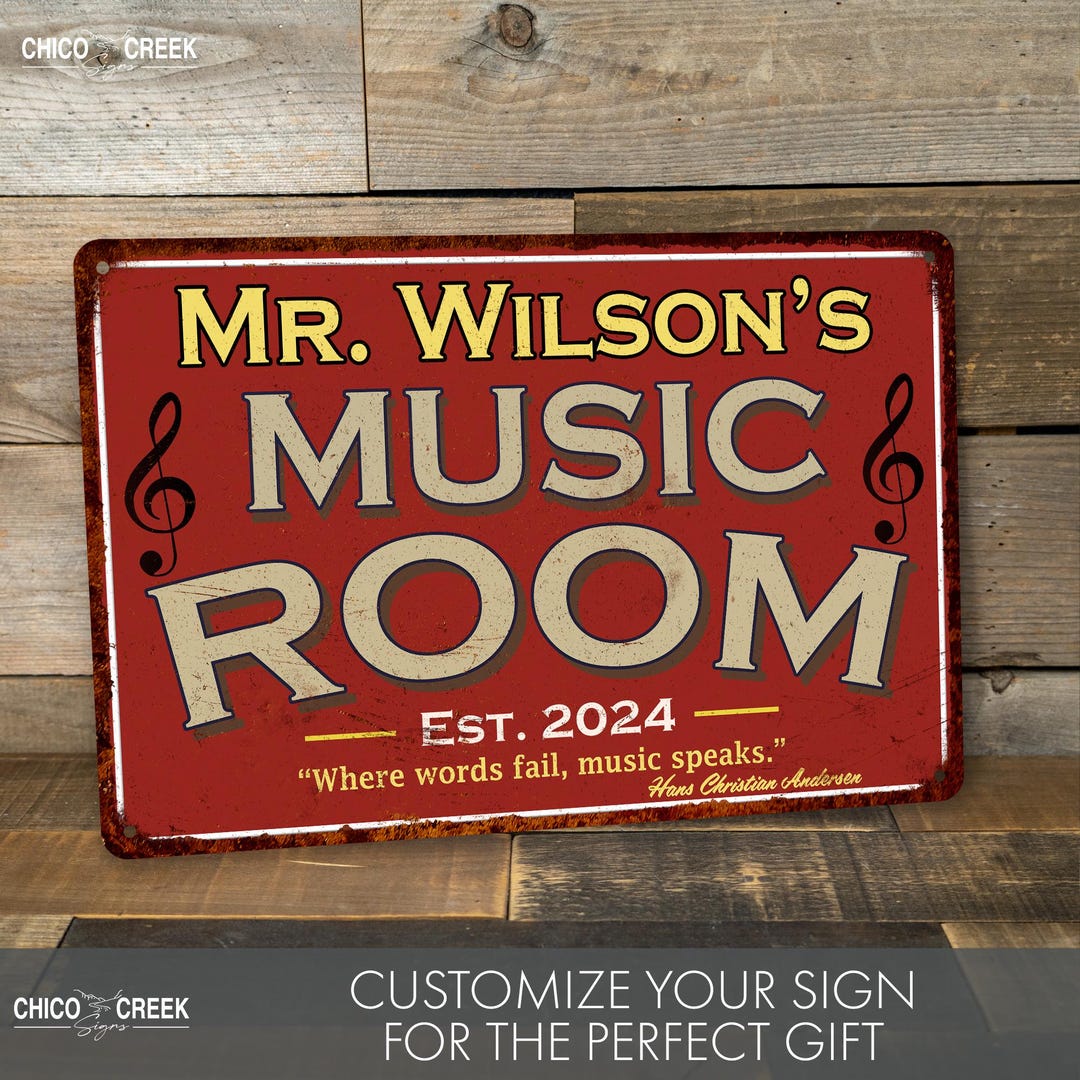 Custom Music Room Sign, Music Gifts, Music Sign, Music Room Decor ...
