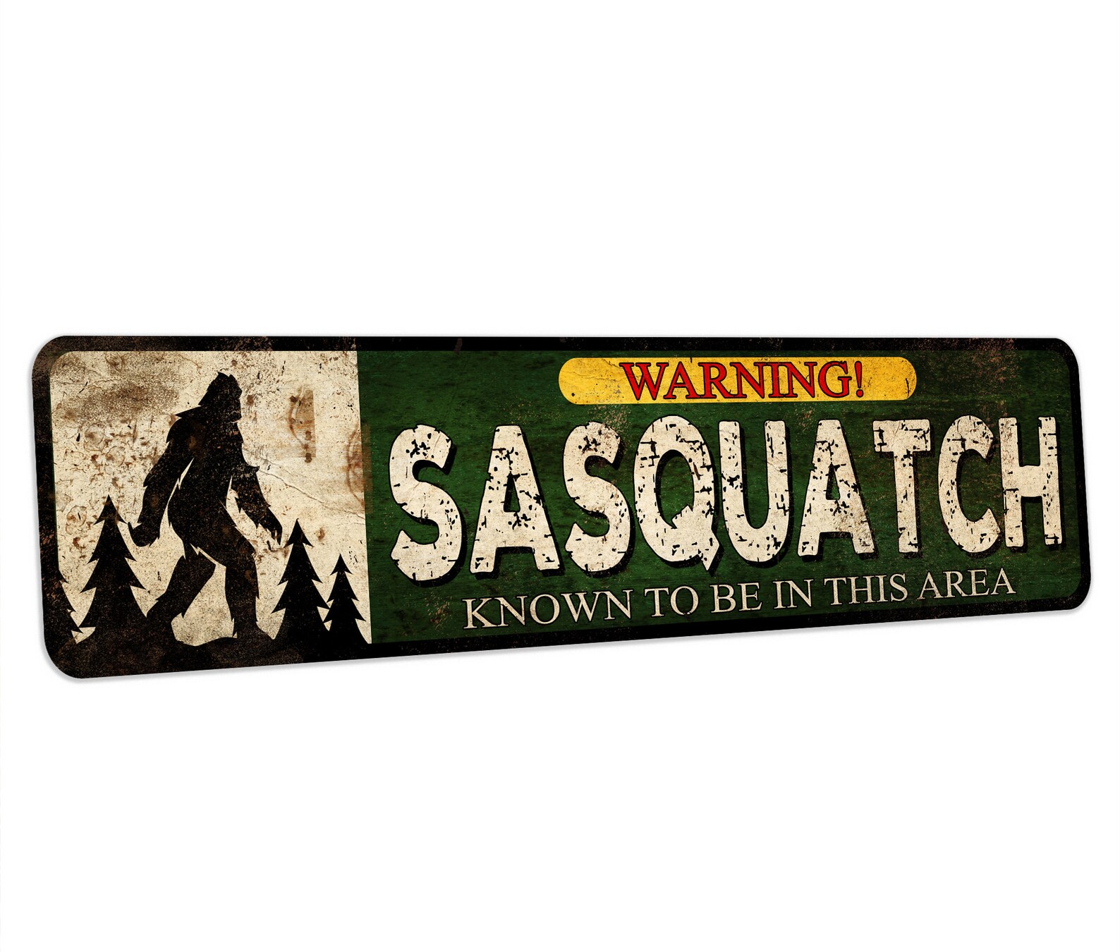 Warning Sasquatch Sign Big Foot Decor Area Yeti North American Ape ...