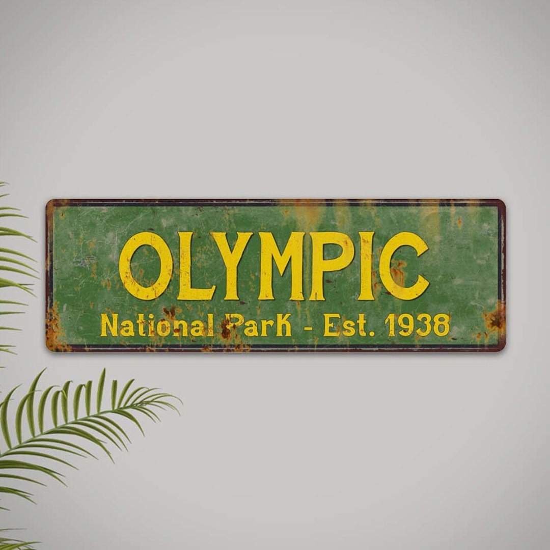 Olympic National Park Sign, Rustic National Park Sign, Cabin RV Wall ...