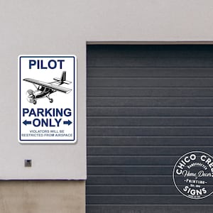 Pilot Parking Only Sign, Flying Decor, Airplane Decor, Wall Decor ...