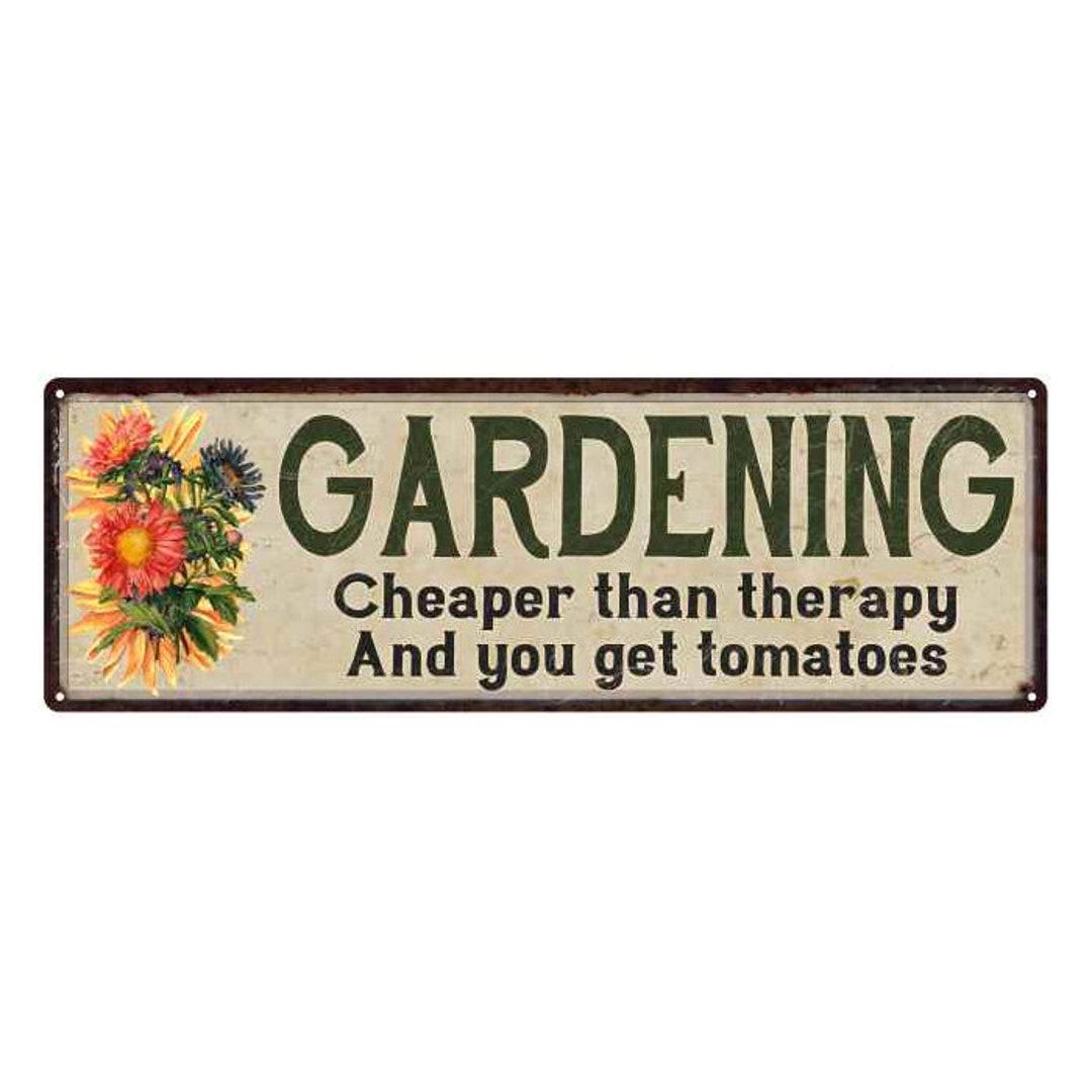 Gardening Sign, Cheaper Than Therapy Funny Garden Sign, Tomato ...