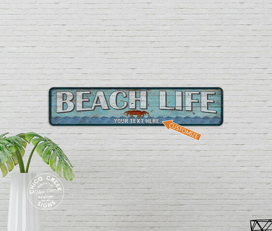Custom Beach Life Signs, Beach House Decor Sign, Beach Theme, Welcome ...