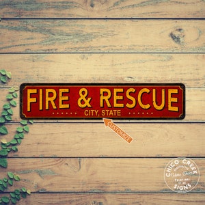 Custom Fire & Rescue Sign, Patriotic Decor, Gift for Fireman, Honor ...