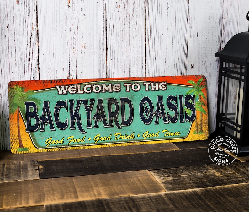 Backyard Oasis Sign Swimming Pool Decor Poolside Paradise - Etsy