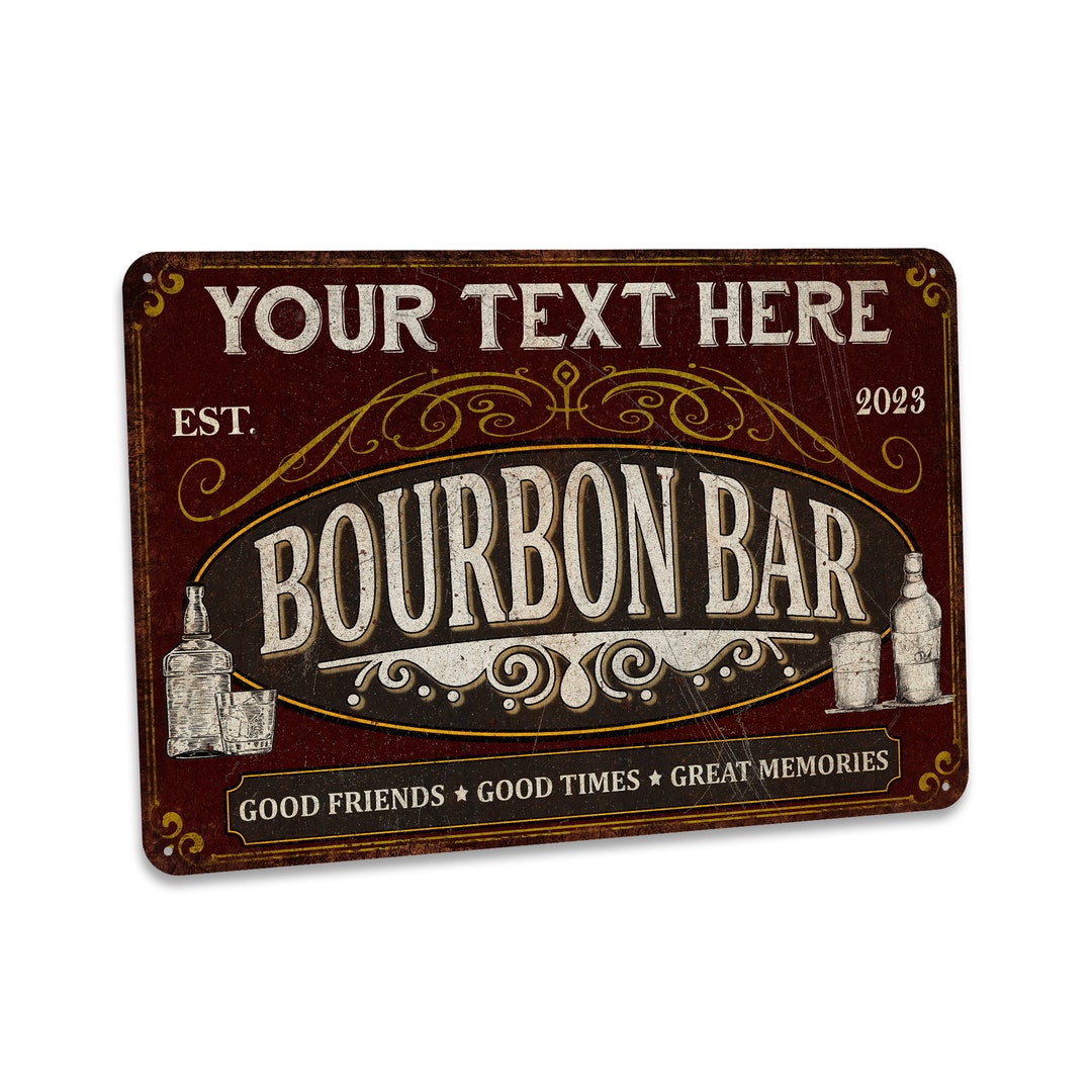 Personalized Bourbon Bar Sign, Bourbon Gift, Gift for Him, Gift for Her ...