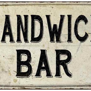 Sandwich Bar Sign, Deli Vintage Look Decor, Sub Shop, Chic Distressed ...