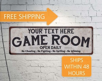 Metal Game Room Sign - Etsy