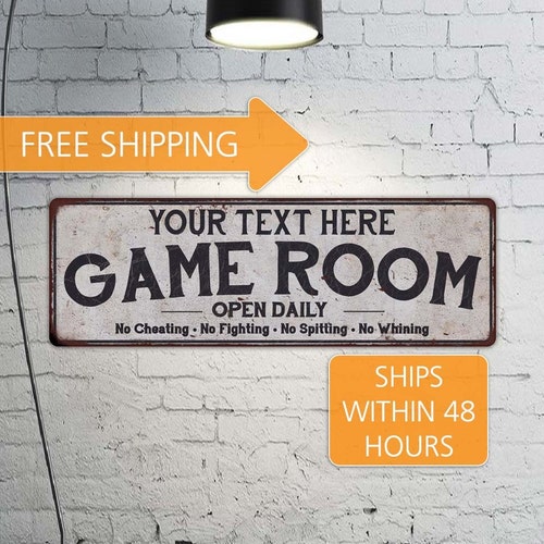 Personalized Family Game Room Sign Modern Farmhouse Wall - Etsy