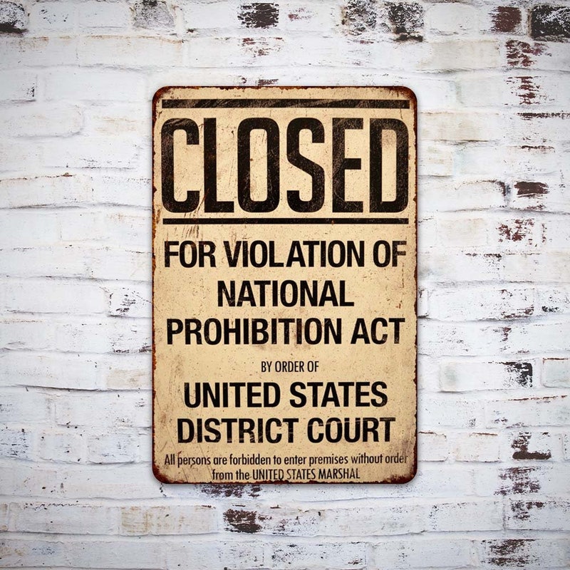Prohibition Era Sign - Etsy