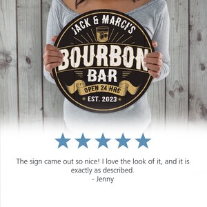 Custom Wood Sign Bourbon Bar Sign Personalized Signs Bar Decor for Home ...