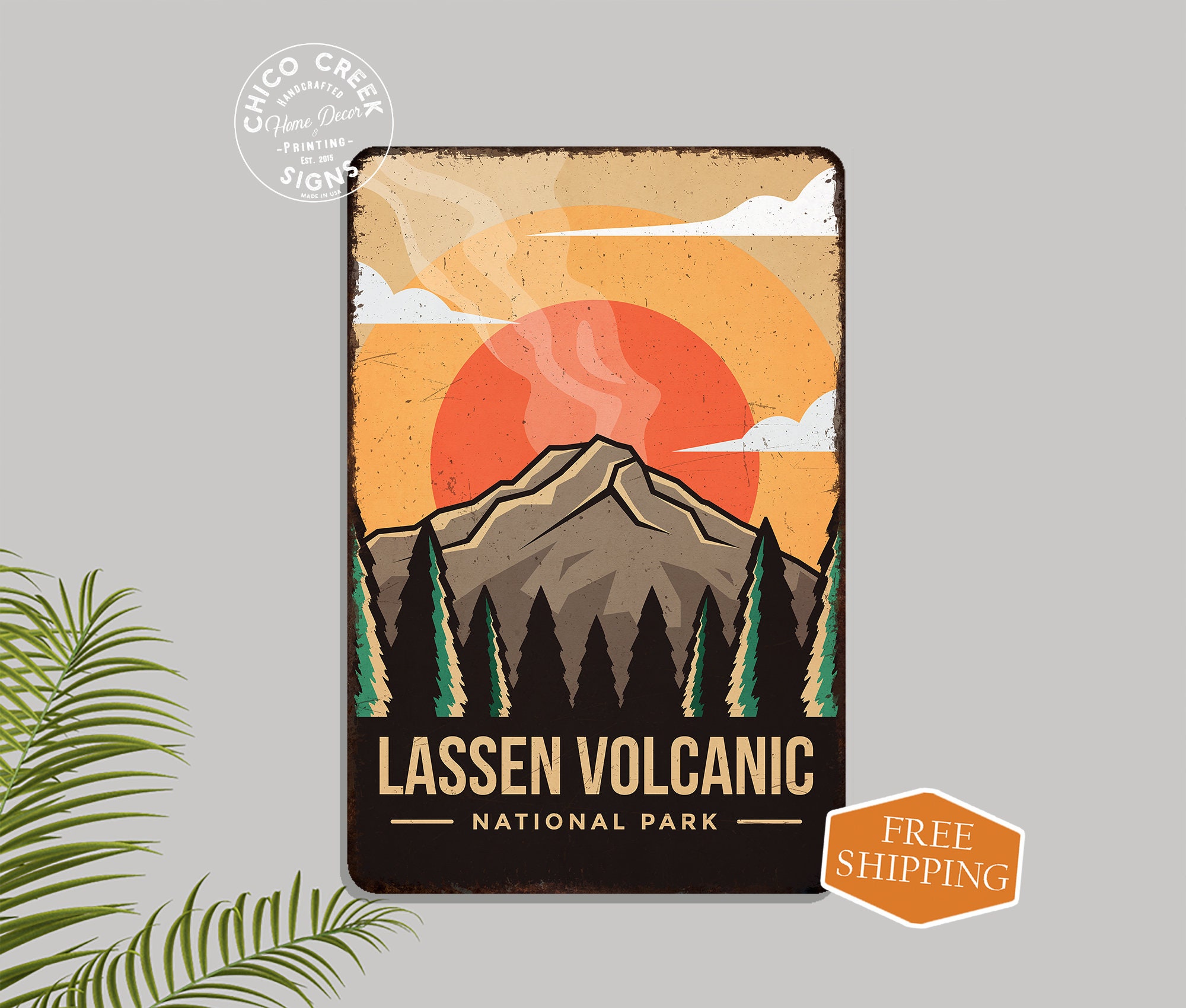 Lassen Volcanic National Park Sign Rustic Looking Wall Decor | Etsy