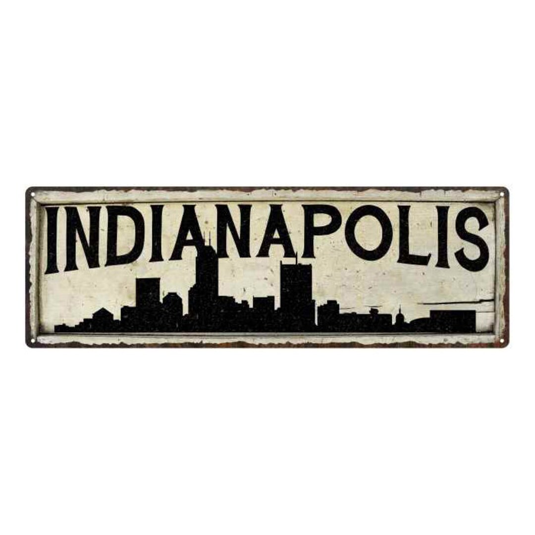 Indianapolis Sign, Indianapolis City Sky Line Silouette Wall Decor Sign ...