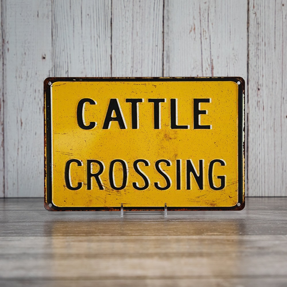 Cattle Crossing Sign, Vintage Looking Reproduction Farm Sign, Cattle ...