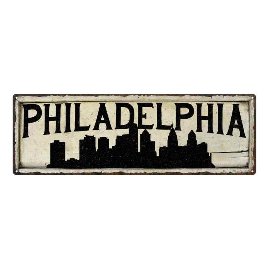 Philadelphia Sign, Philadelphia City Sky Line Silouette Wall Decor ...