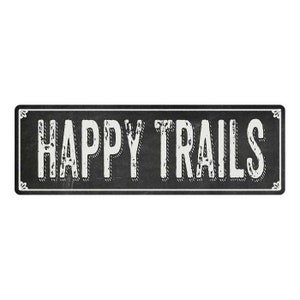 Happy Trails Sign, Hiking Walking Trail Decor, Camping Adventure Sign ...