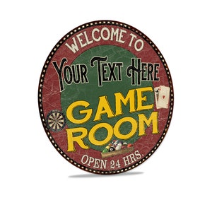 Personalized Game Room Sign Round Rec Room Sign Pool Hall - Etsy