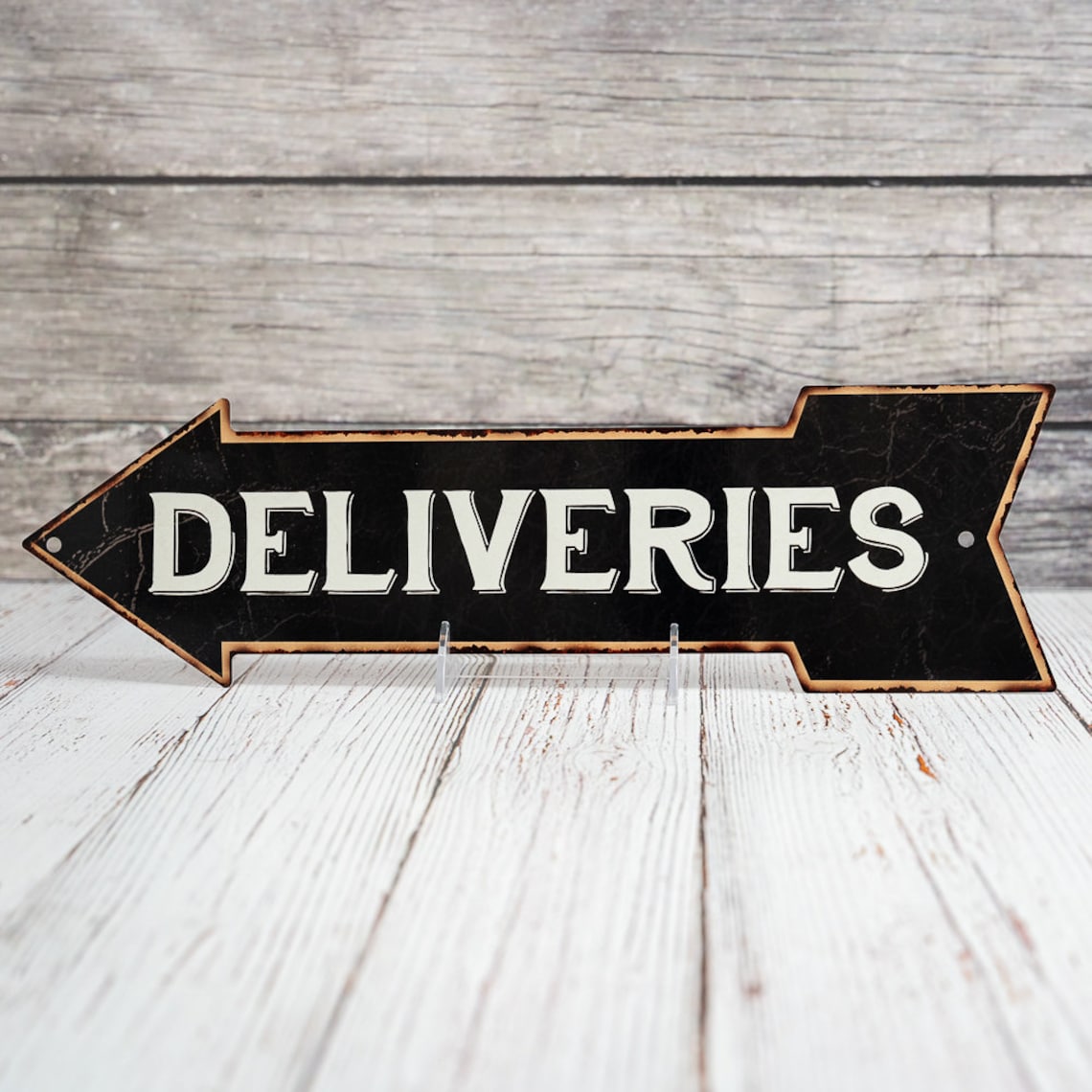 Delivery Sign Deliveries Left Arrow Sign Vintage Looking - Etsy