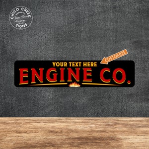 Custom Fire Engine Sign, Firefighter Sign, Patriotic Decor, Gift for ...