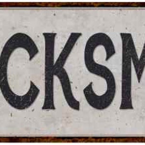 Blacksmith Sign, Vintage Looking Blacksmith Decor, Black on White Sign ...