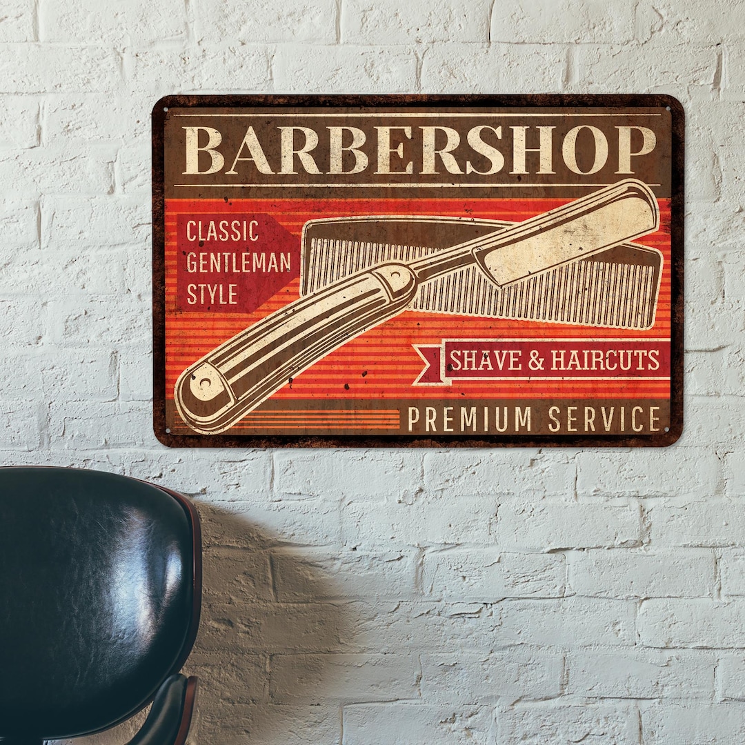 Barber Shop Sign, Salon Decor, Barber Gifts, Business Signs, Barbershop ...