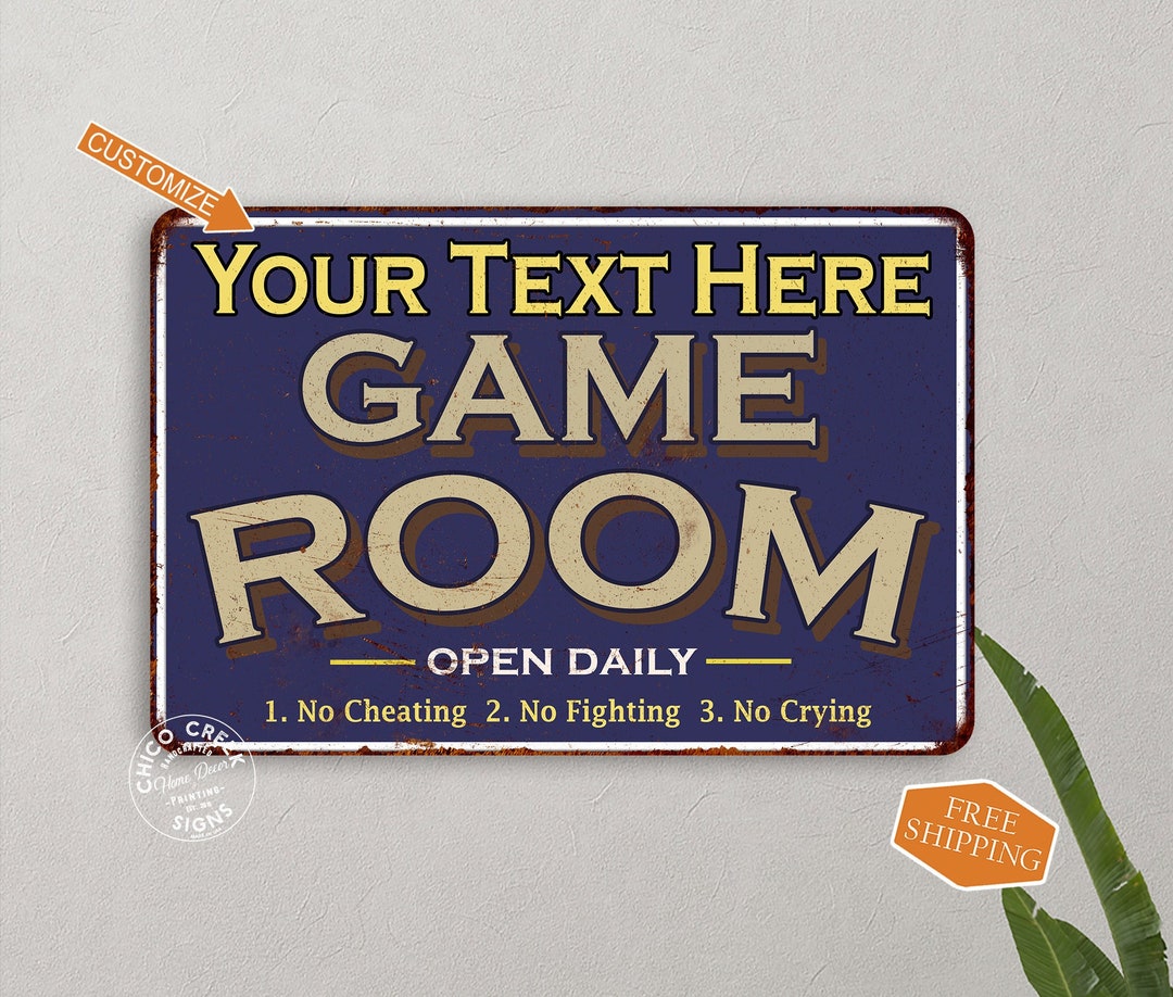 Personalized Game Room Blue Vintage Look Reproduction Metal Sign Gift ...