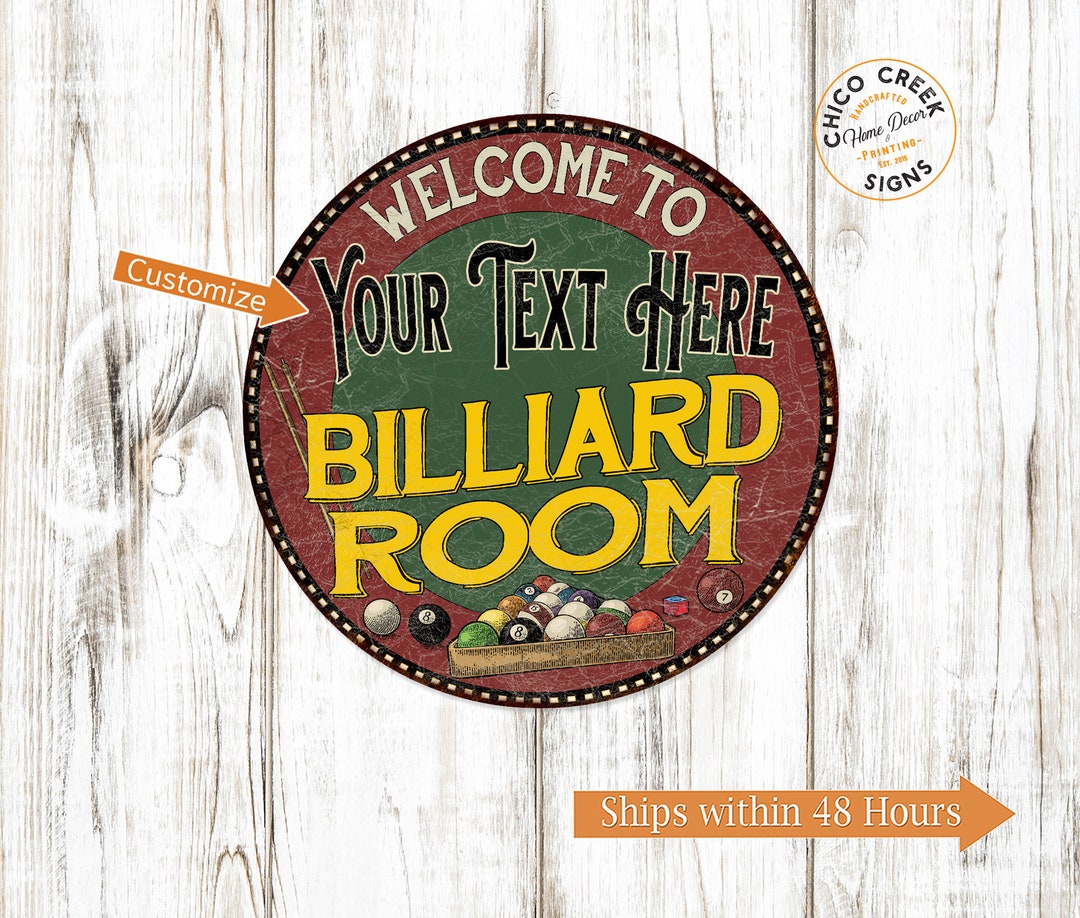Personalized Billiard Room Sign, Game Room Decor, Gift for Him, Gift ...