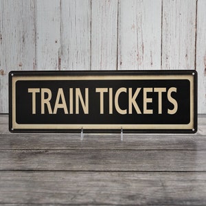 Train Tickets Sign, Hobby Train Vintage Looking Sign, Gift for Dad ...
