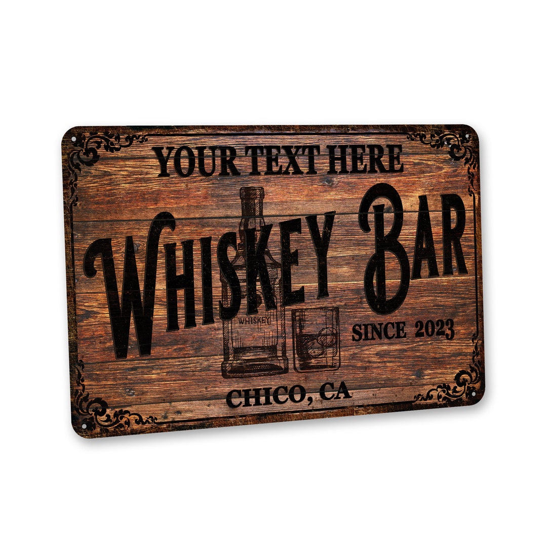Personalized Whiskey Bar Sign Custom Bar Sign Bar Decor Custom Metal ...