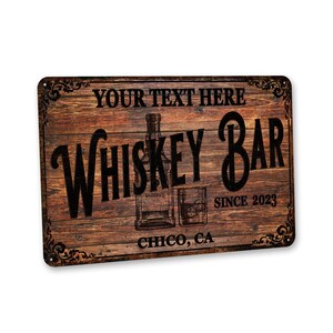 Personalized Whiskey Bar Sign, Custom Bar Sign, Bar Decor, Gift for Him ...