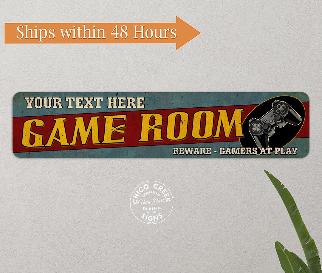 Custom Game Room Decor Sign, Video Game, Personalized Gift Sign, Arcade ...