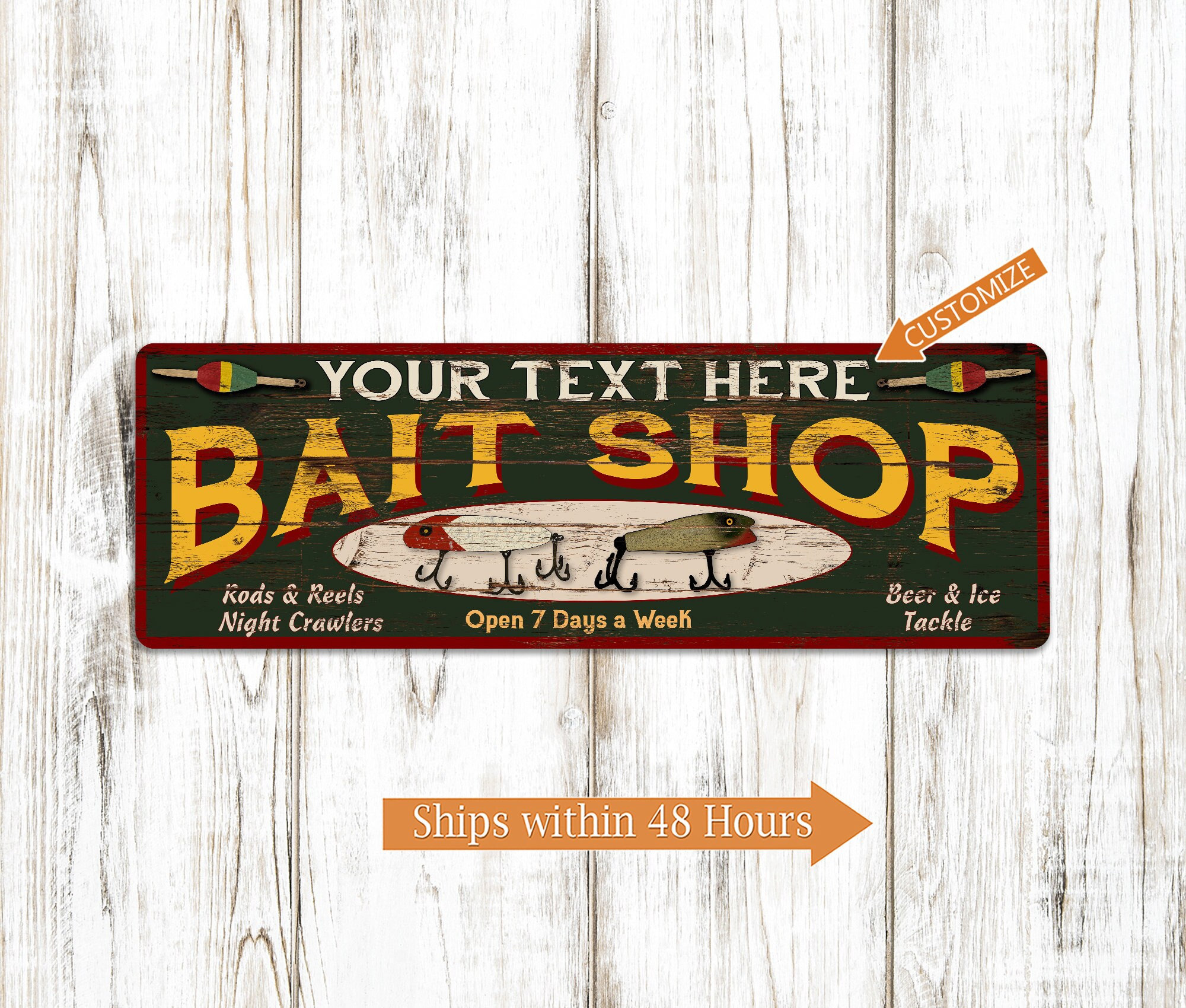 Personalized Bait Shop Sign Fishing Signs Decor Vintage Man - Etsy