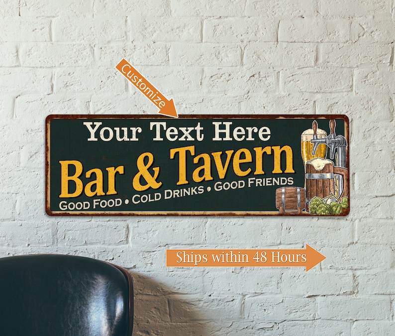 Personalized Bar & Tavern Sign Pub Signs Man Cave - Etsy