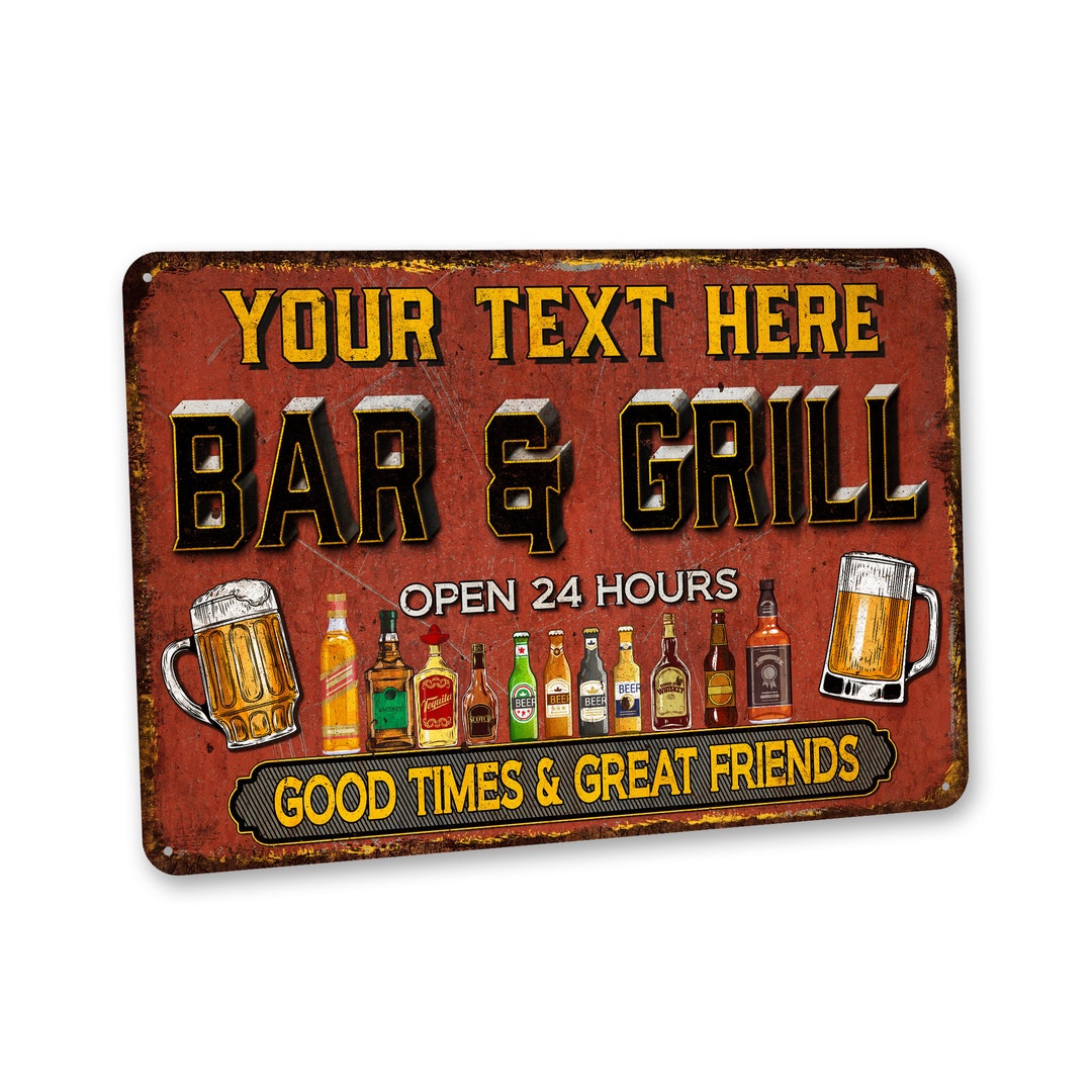 Personalized Bar & Grill Sign, Bar Gifts, Gift for Him, Fathers Day ...
