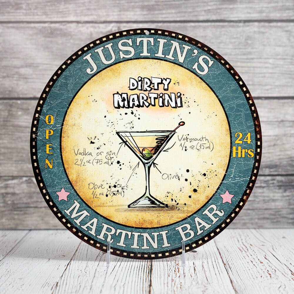 Personalized Martini Bar Sign, Home Bar Decor, Bar Decorations, Custom ...