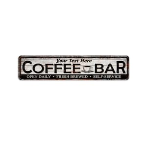 Custom Coffee Bar Decor Sign, Personalized Gift, Kitchen Sign, Cafe ...