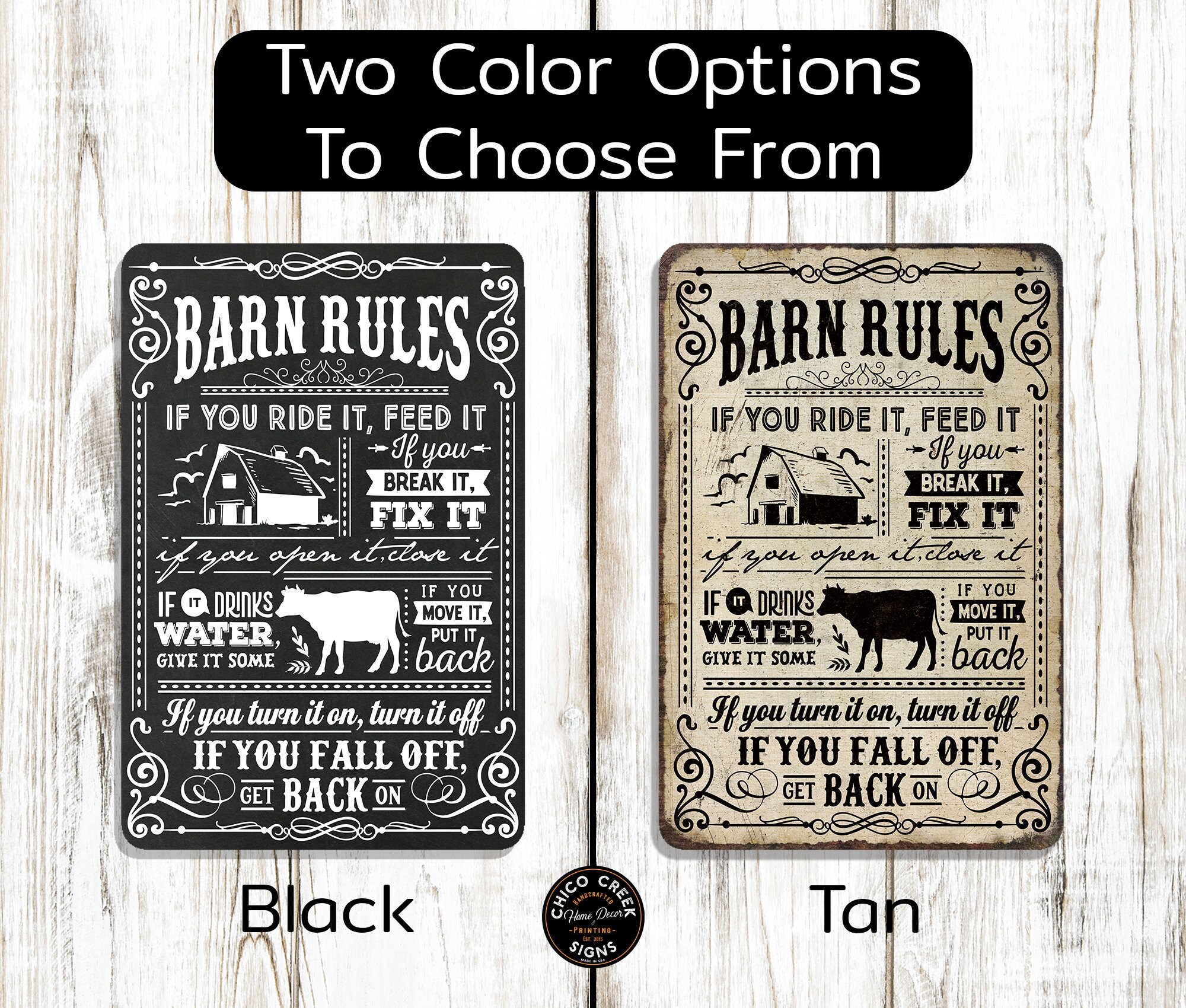 Barn Rules Sign Farmhouse Barn Inspirational Signs - Etsy