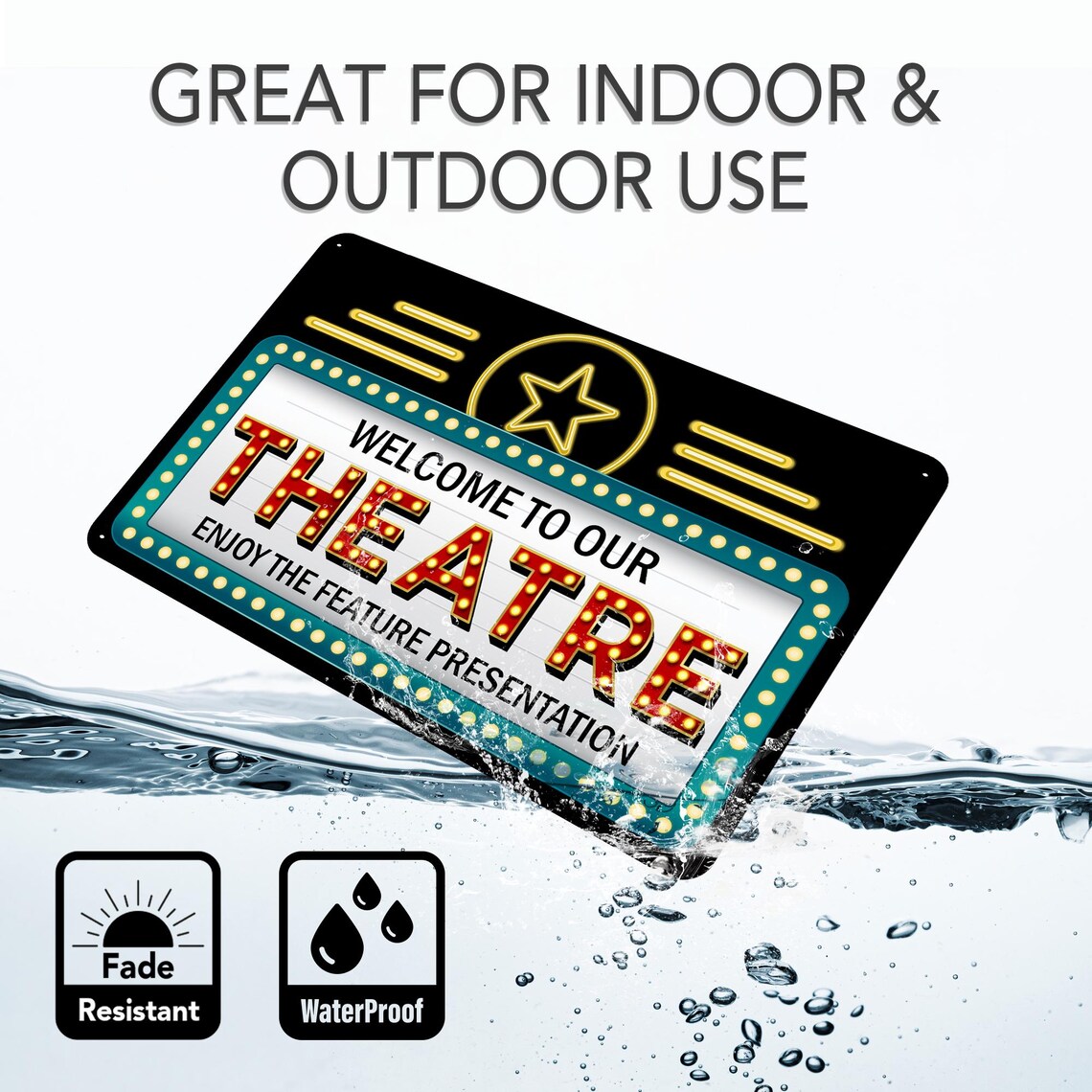 Welcome to Our Theater Sign, Movie Room Sign, Movie Theater Sign ...