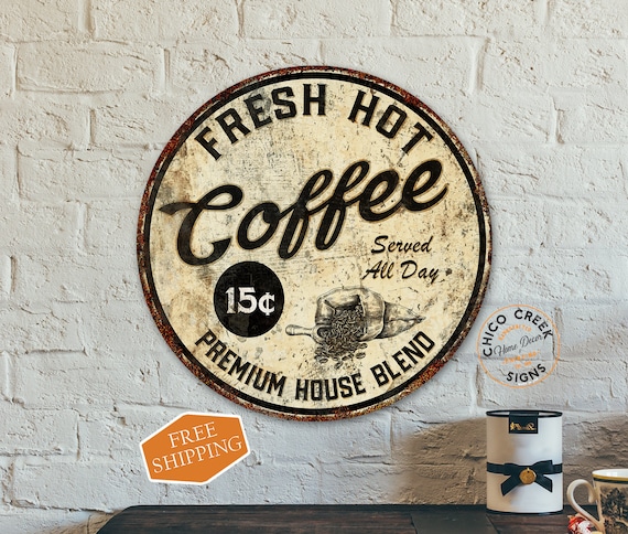 Fresh Hot Coffee Sign Coffee Bar Coffee Shop Decor Cafe - Etsy