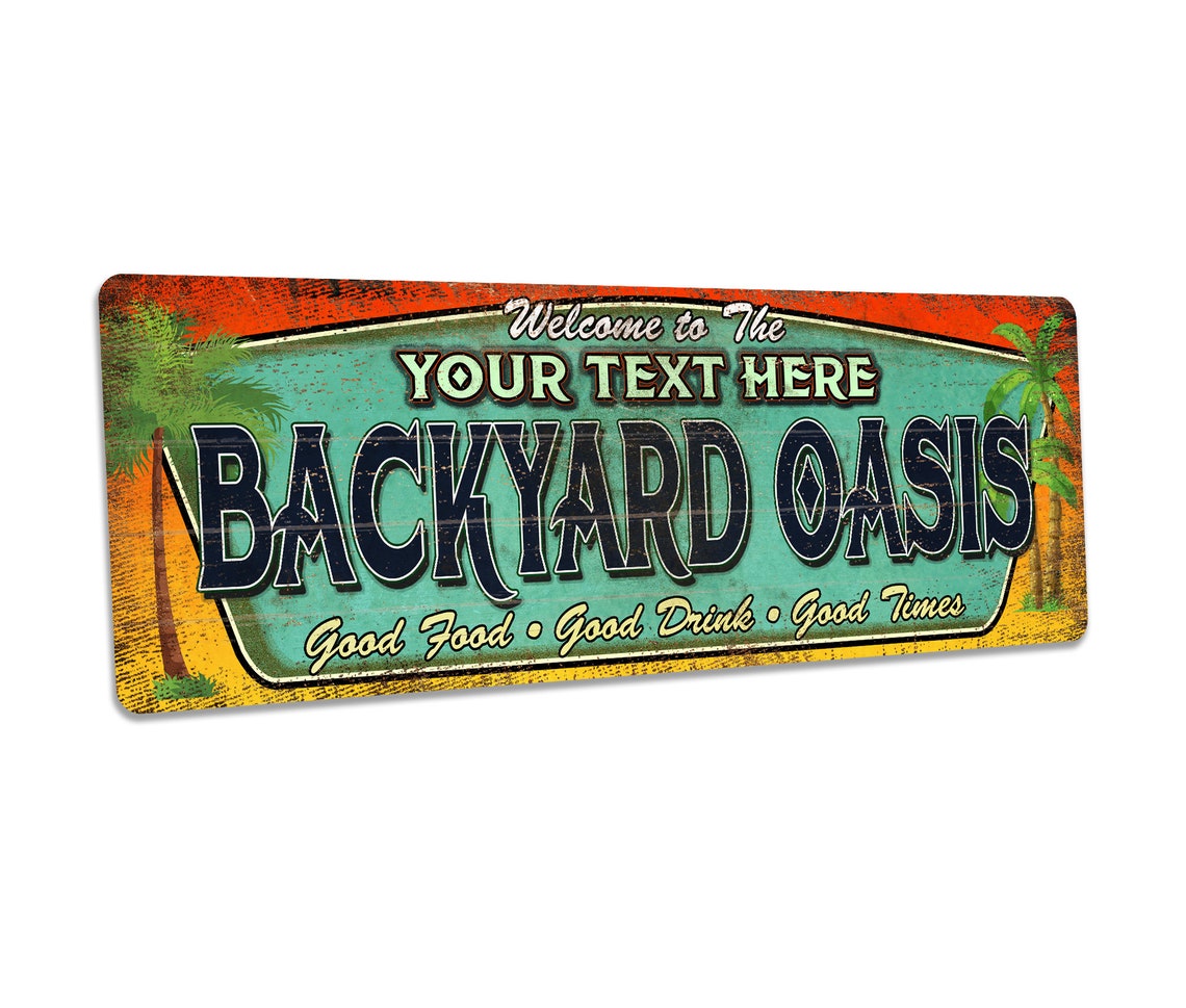 Personalized Backyard Oasis Sign Poolside Paradise Welcome - Etsy